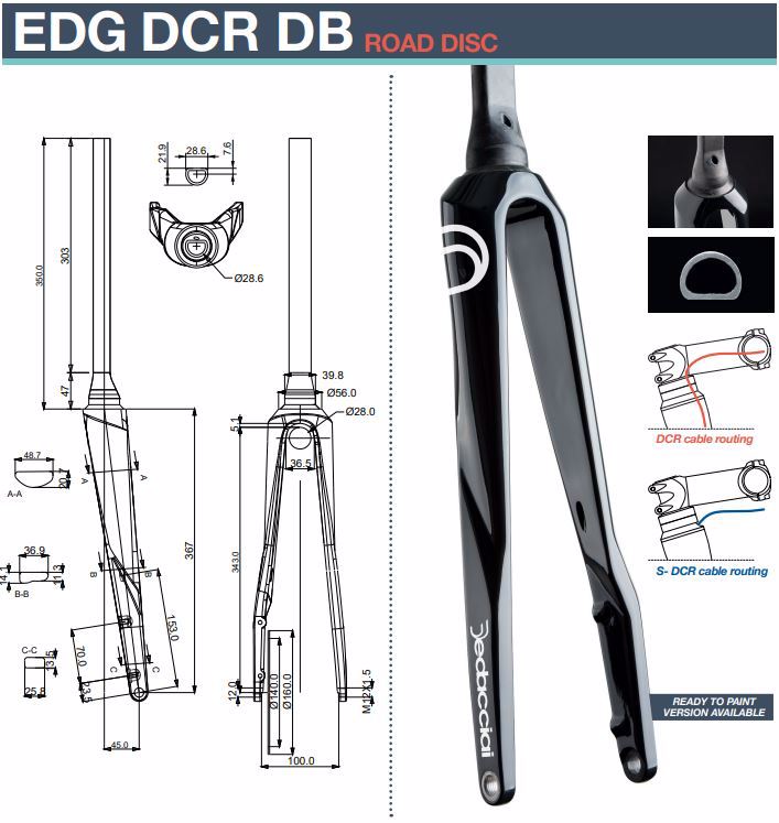 Dedacciai ROAD DB EDG DCR FORK incl. steekas bestellen bij I-C-C